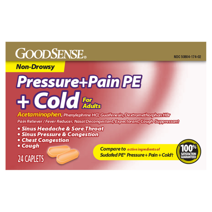 GoodSense® Pressure + Pain PE + Mucus Caplets, 24ct, Perrigo – Bahamas ...